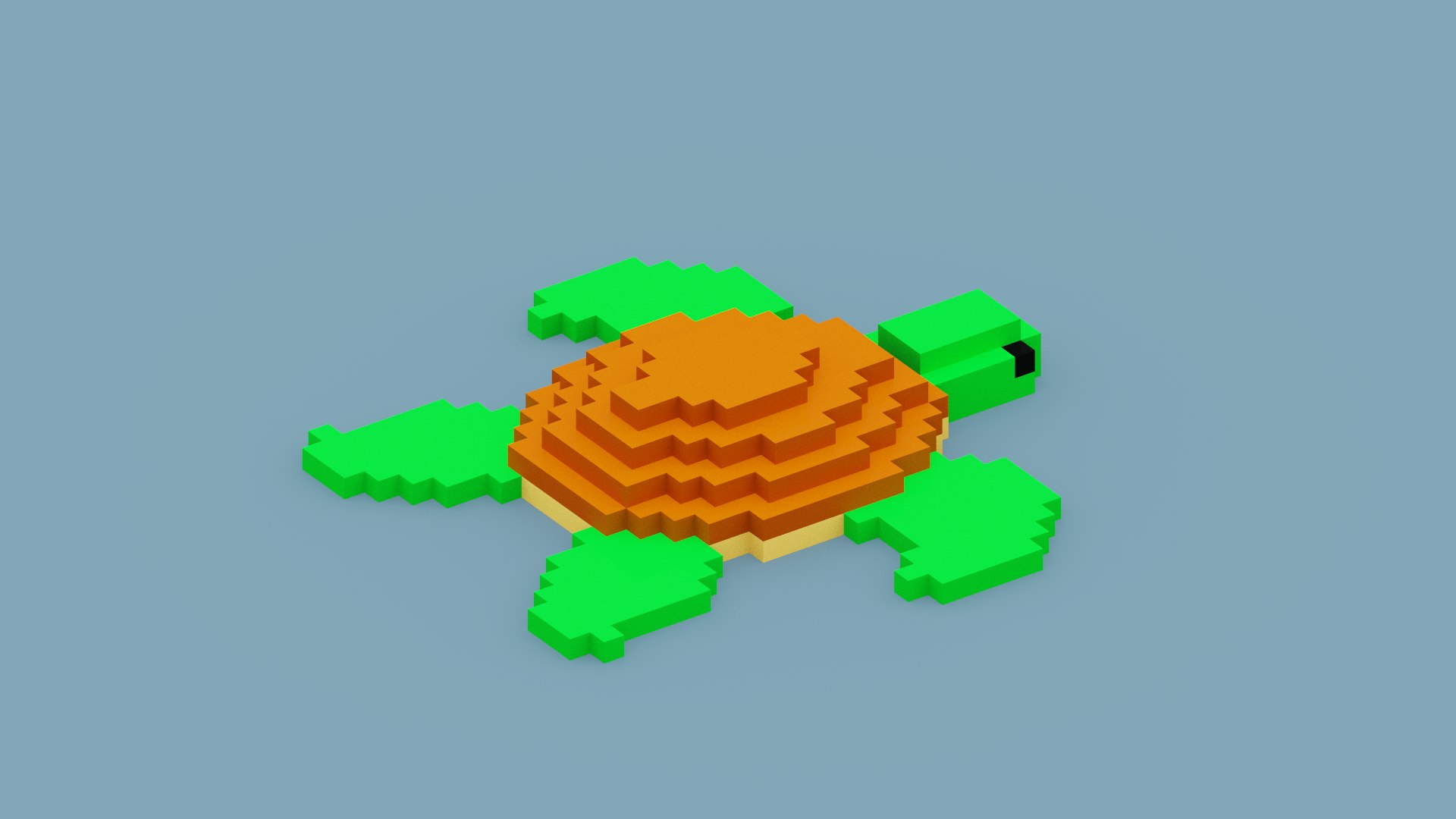 3D Voxel Sea Turtle Model - TurboSquid 1952967