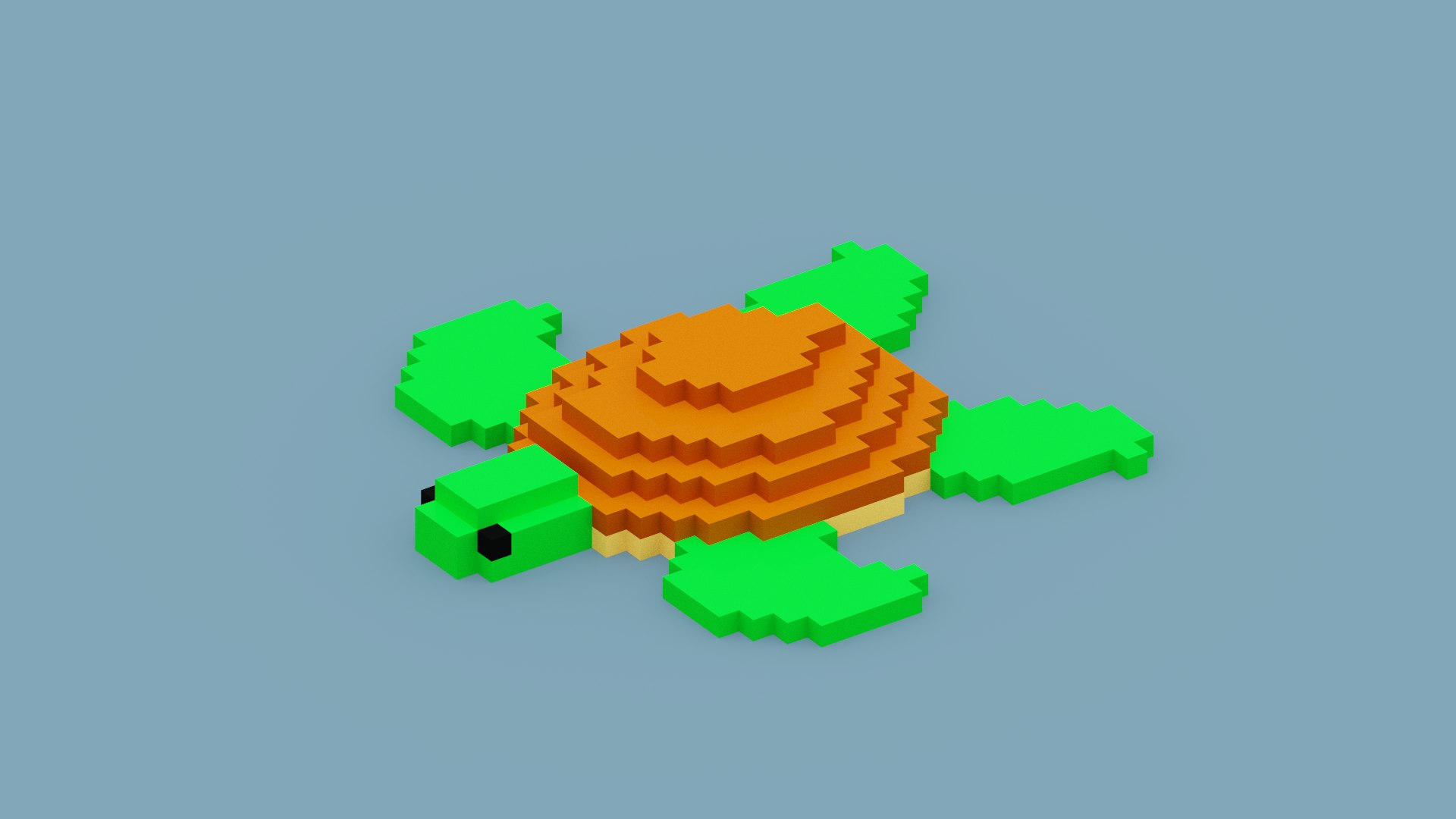 3D Voxel Sea Turtle Model - TurboSquid 1952967
