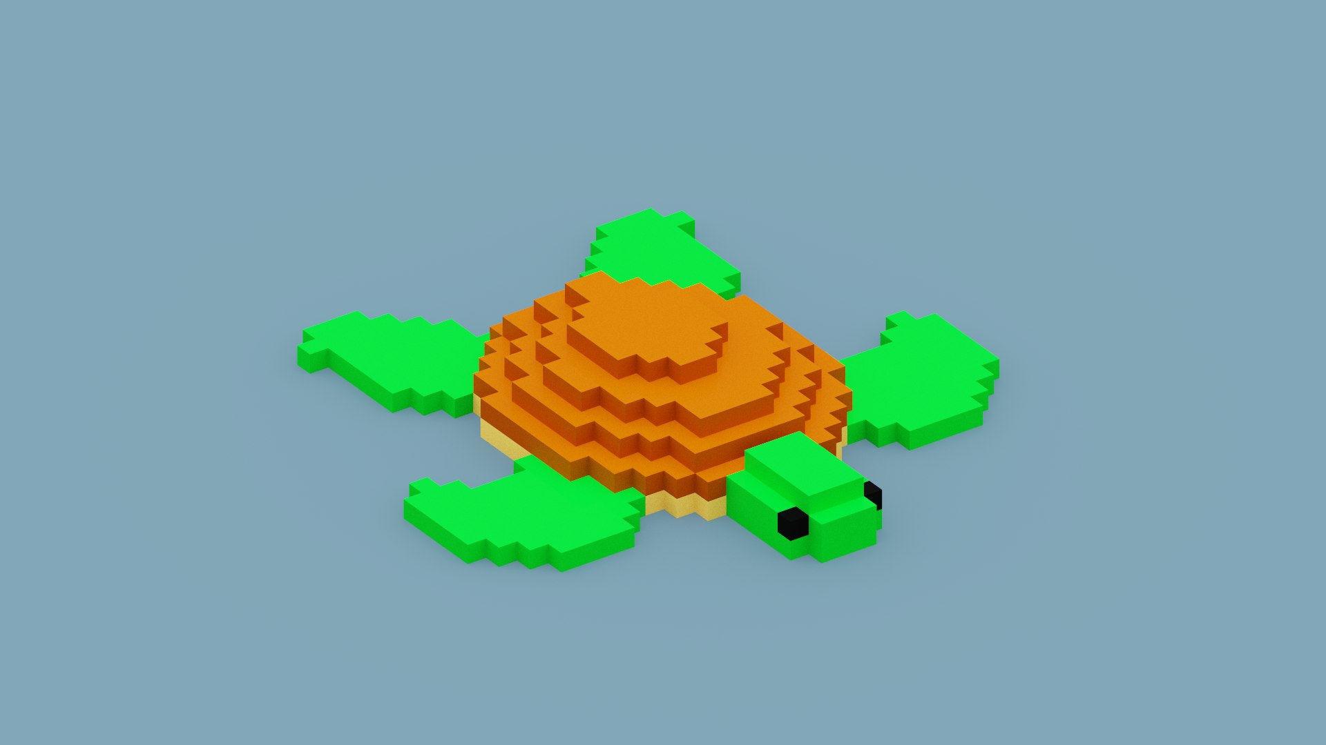 3D Voxel Sea Turtle Model - TurboSquid 1952967
