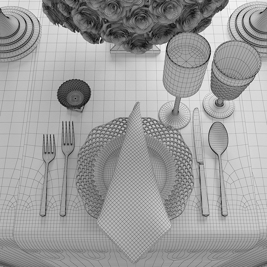 Table Setting 3D Model - TurboSquid 1300692