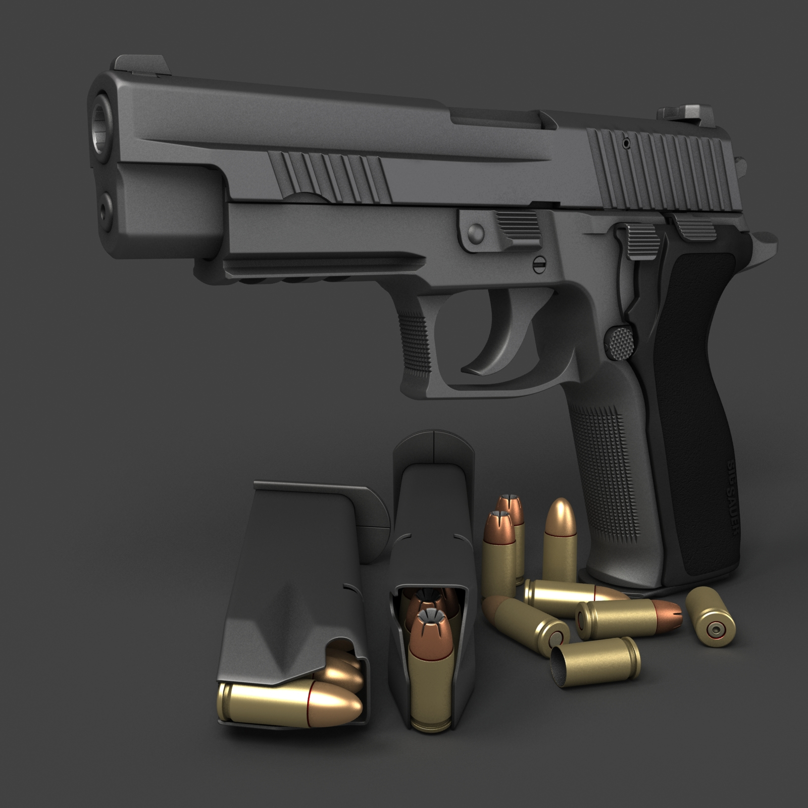3dsmax sig sauer p226 pistols