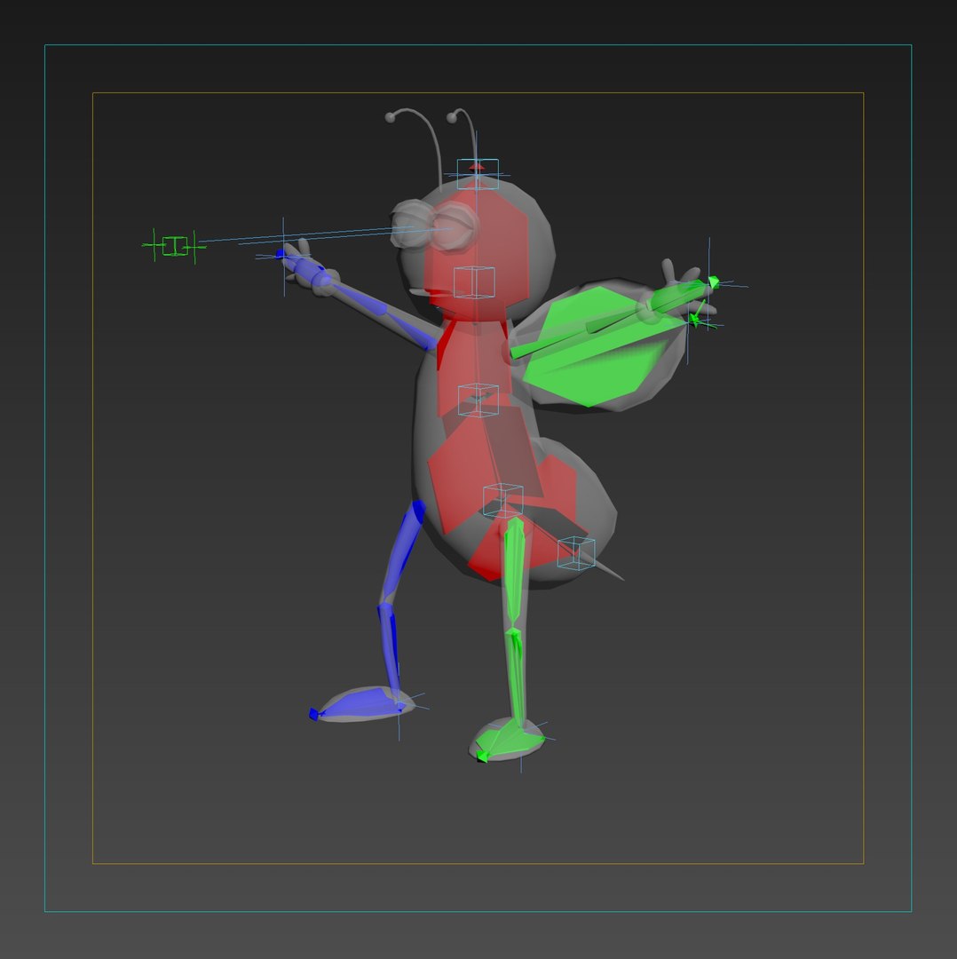 3d Model Cartoon Bee Rigged