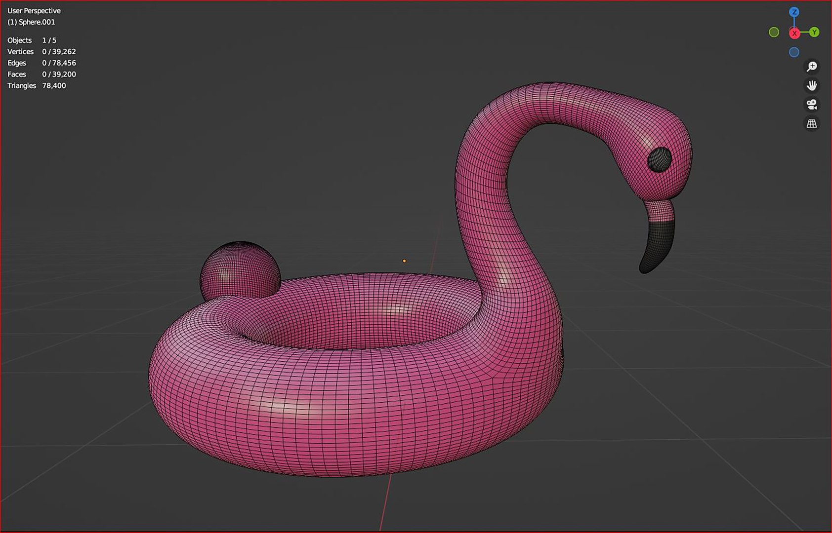 Pink inflatable flamingo icon 3D - TurboSquid 2066057