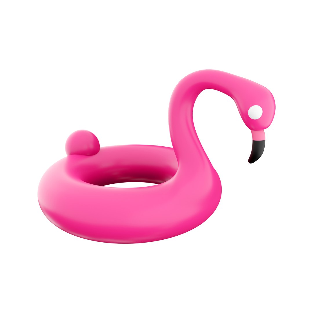 Pink inflatable flamingo icon 3D - TurboSquid 2066057