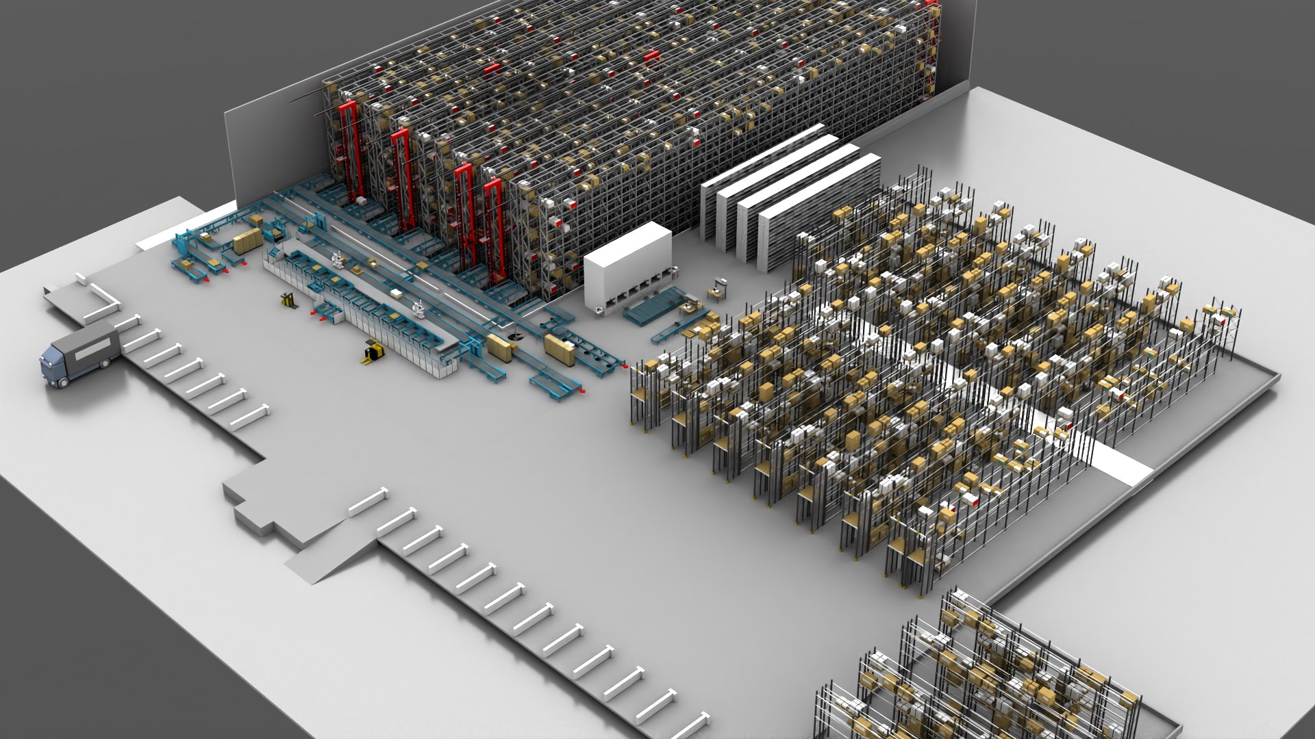 3D Model Warehouse Conveyors Cranes - TurboSquid 1465247