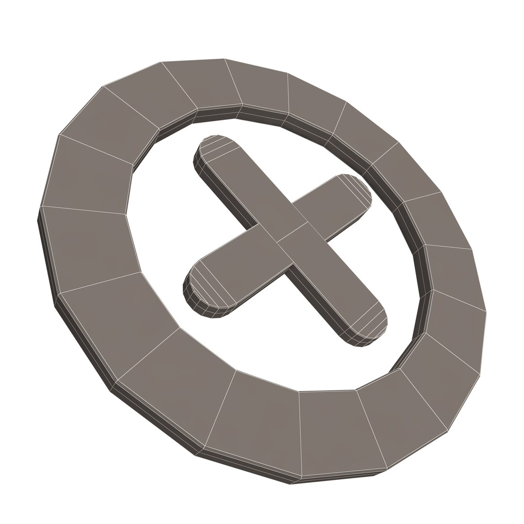 Cross Mark Symbol Icon 3D - TurboSquid 1849582