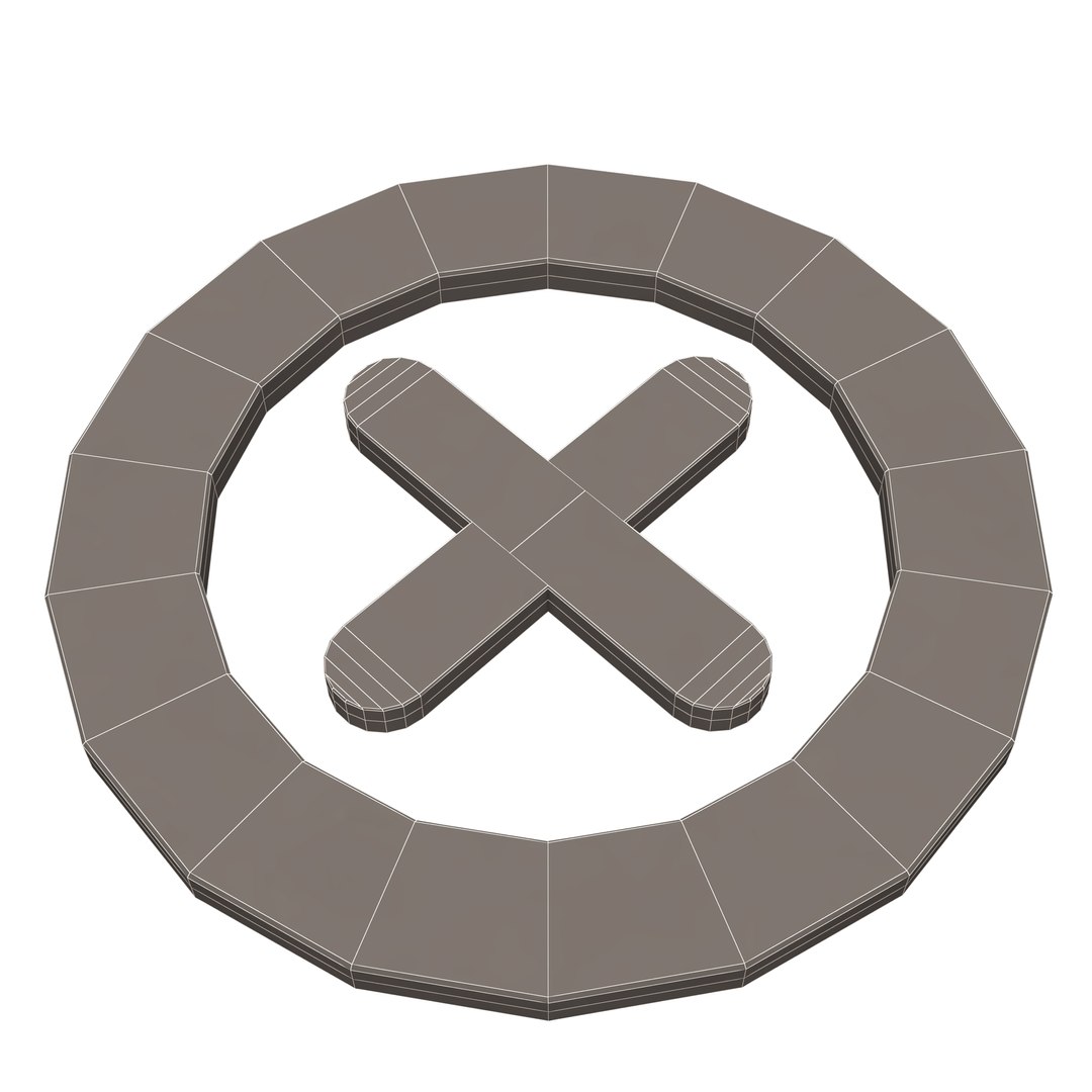 Cross Mark Symbol Icon 3D - TurboSquid 1849582