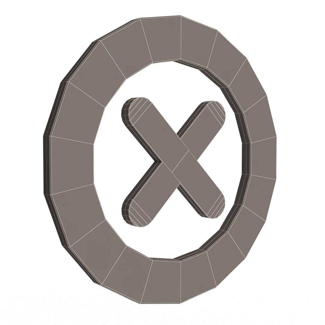 Cross Mark Symbol Icon 3D - TurboSquid 1849582