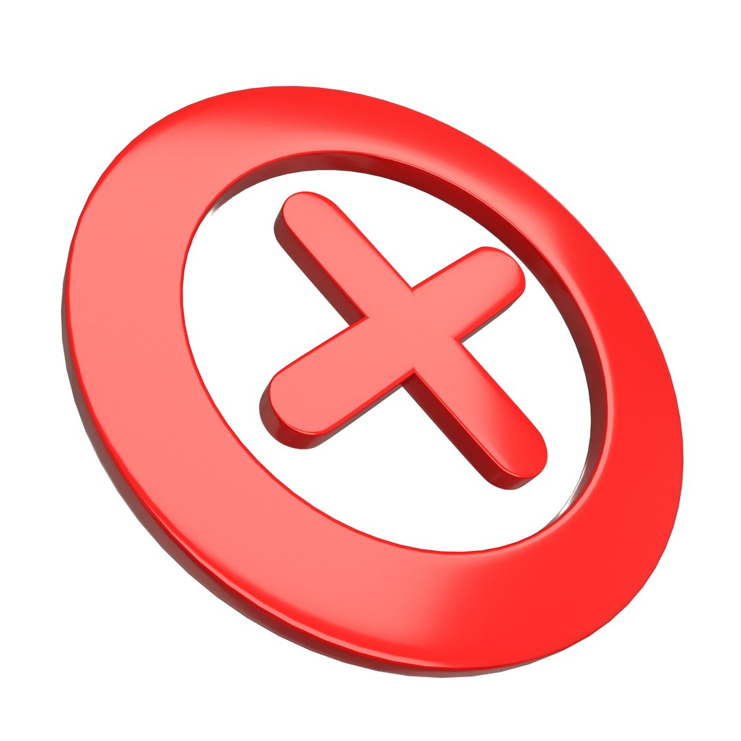 Cross Mark Symbol Icon 3D - TurboSquid 1849582