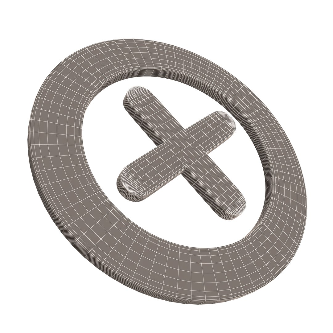 Cross Mark Symbol Icon 3D - TurboSquid 1849582