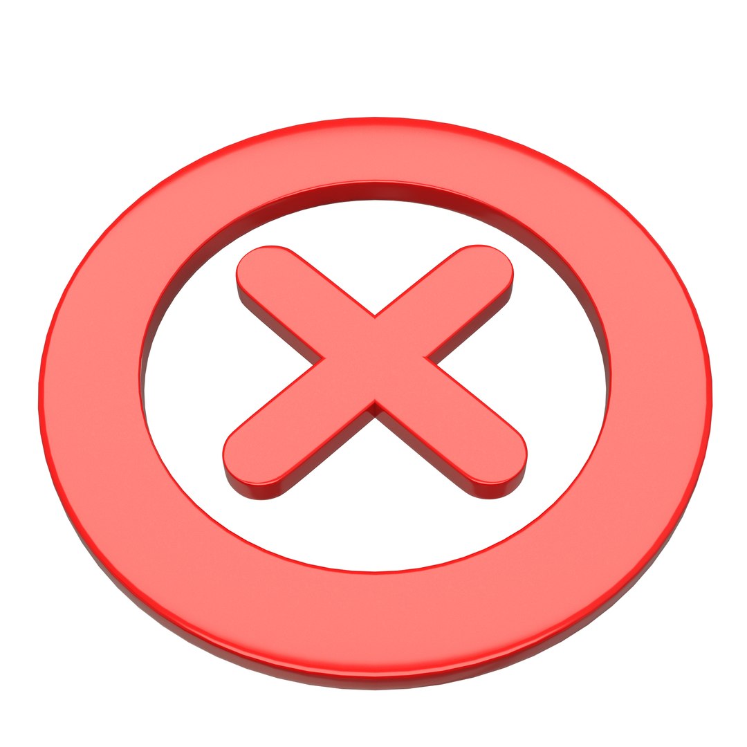 Cross Mark Symbol Icon 3D - TurboSquid 1849582