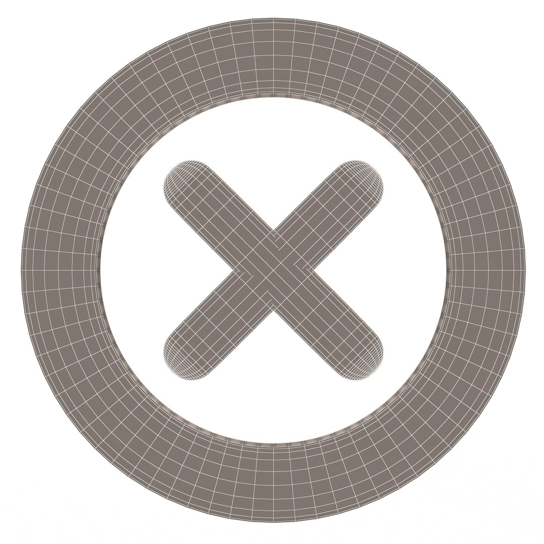 Cross Mark Symbol Icon 3D - TurboSquid 1849582