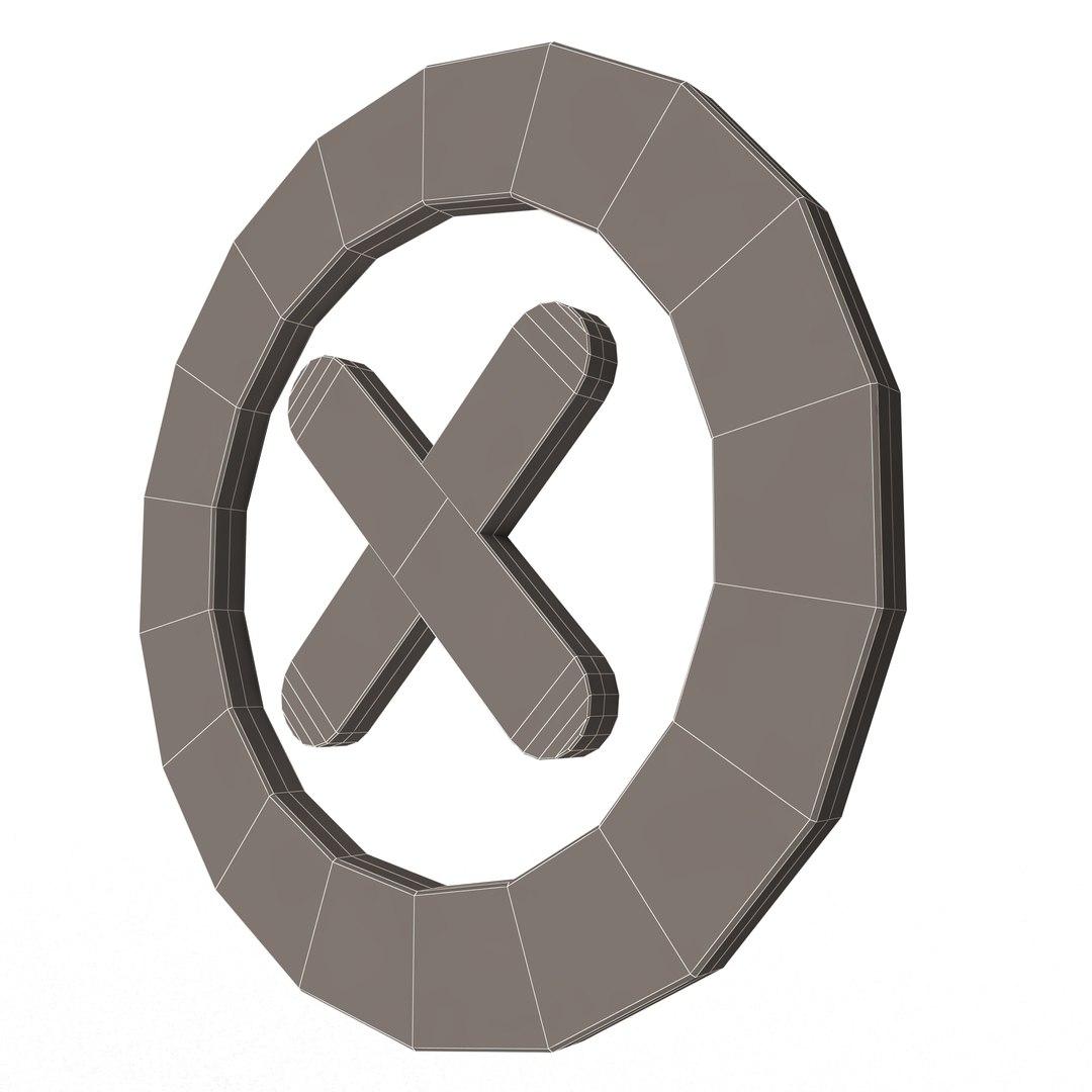 Cross Mark Symbol Icon 3D - TurboSquid 1849582