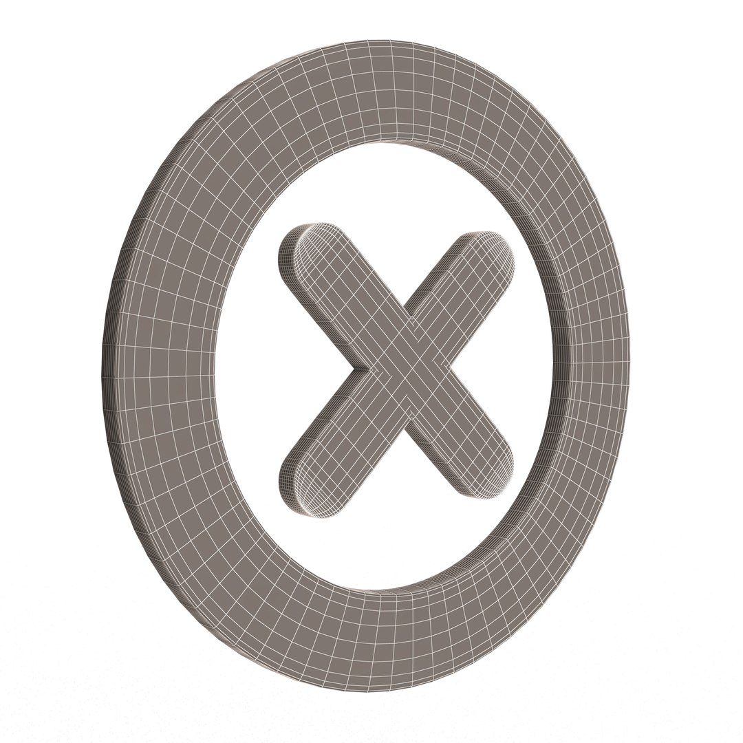 Cross Mark Symbol Icon 3D - TurboSquid 1849582