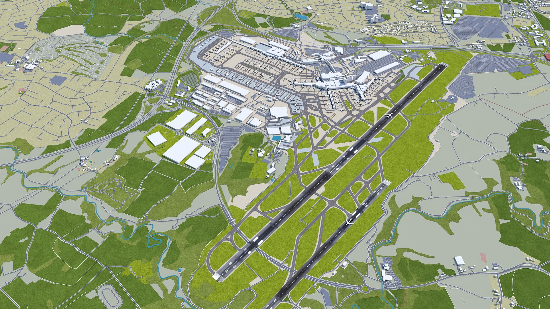 3D Manchester Airport UK - TurboSquid 2005506