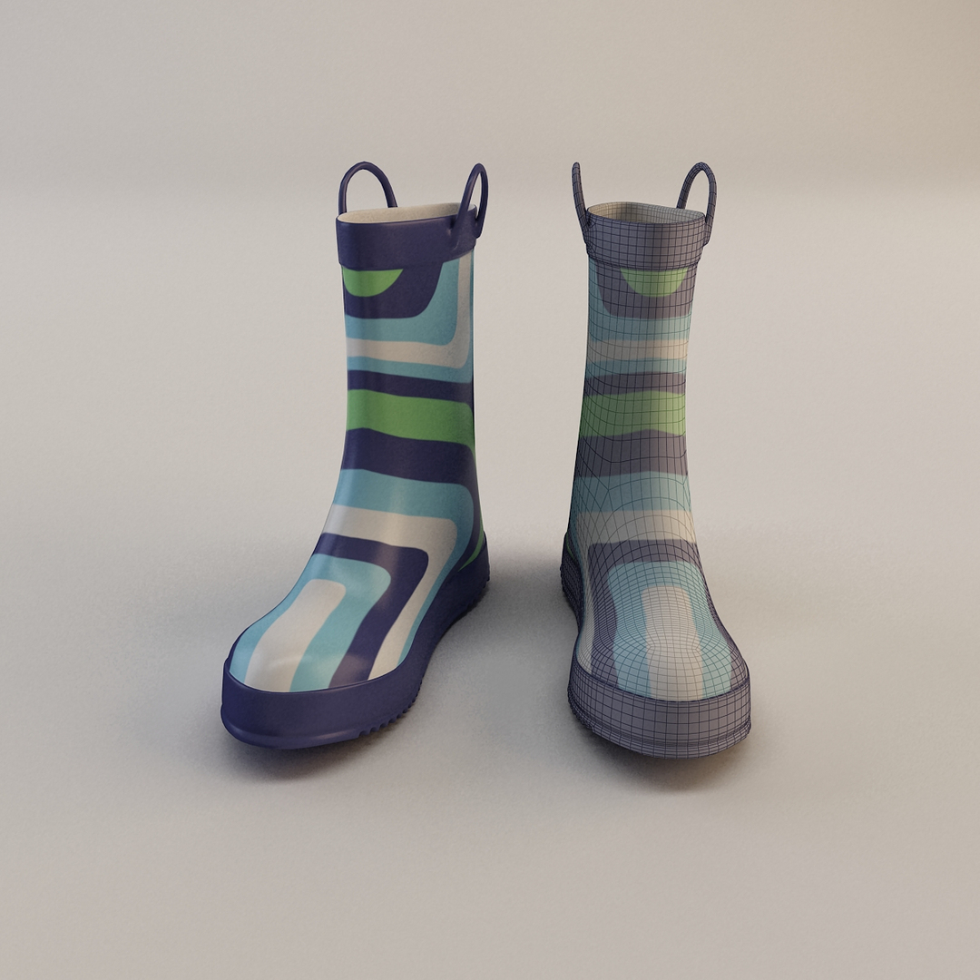 3d kid s rain boots model
