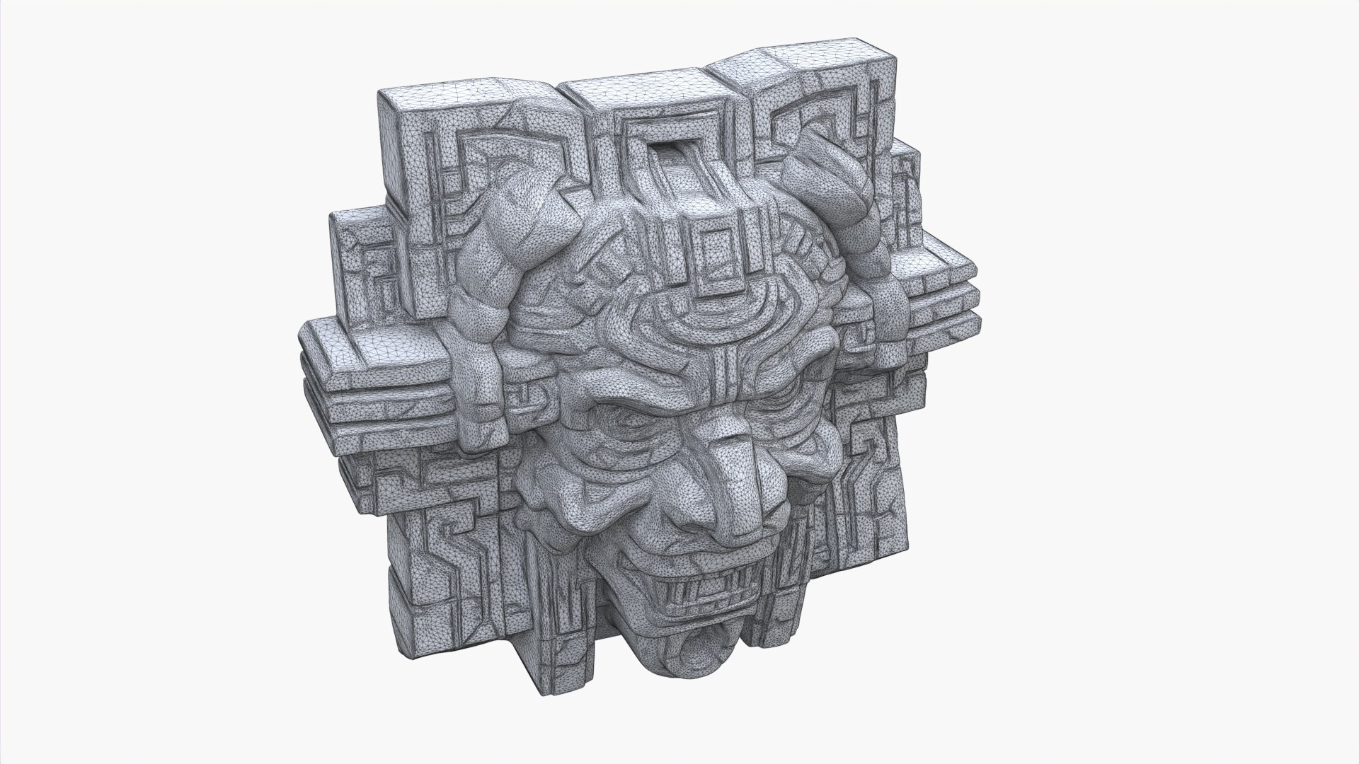 Aztec Stone Head 22 3D Model - TurboSquid 2200436