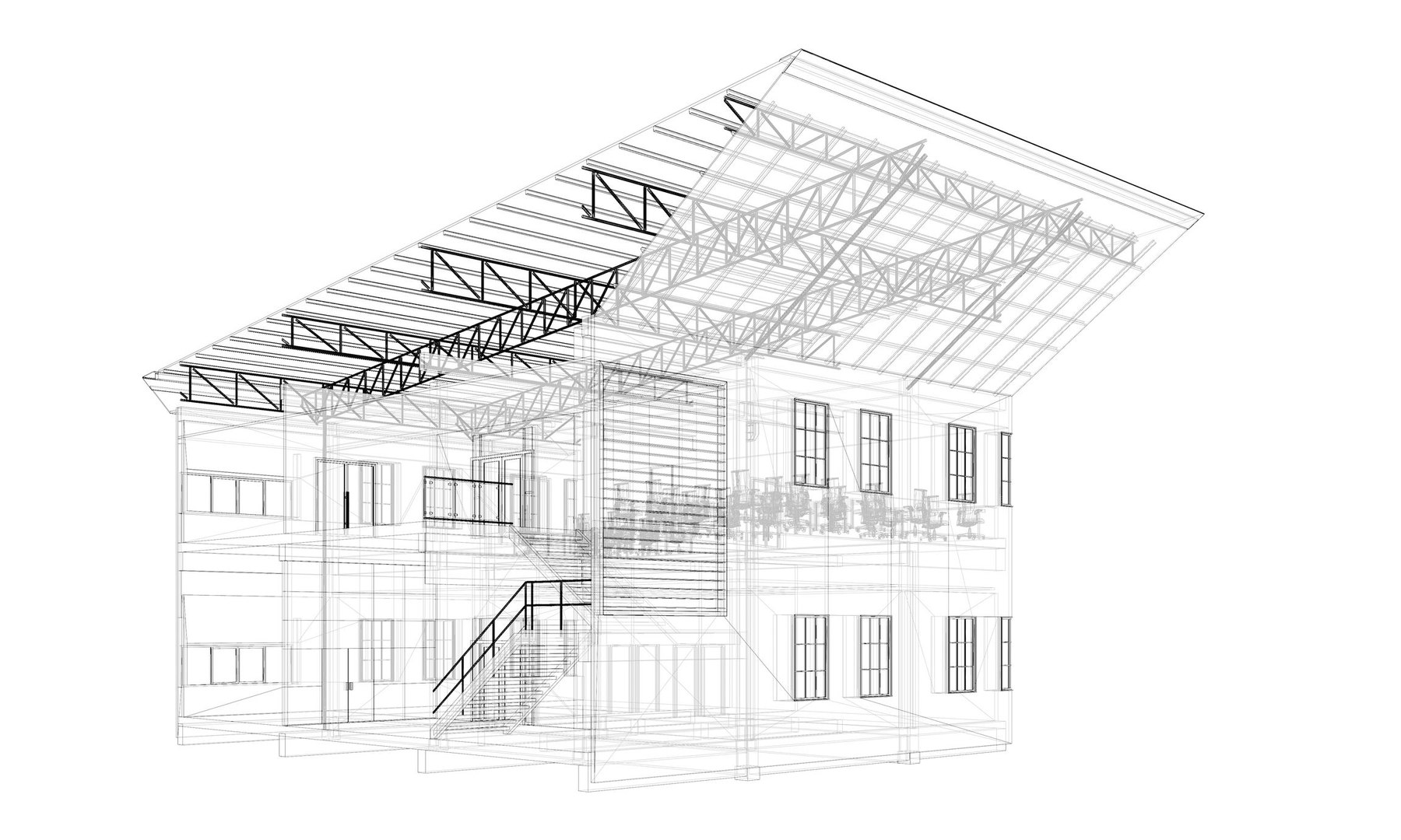 Office In Section Cut 3D Model - TurboSquid 2071379