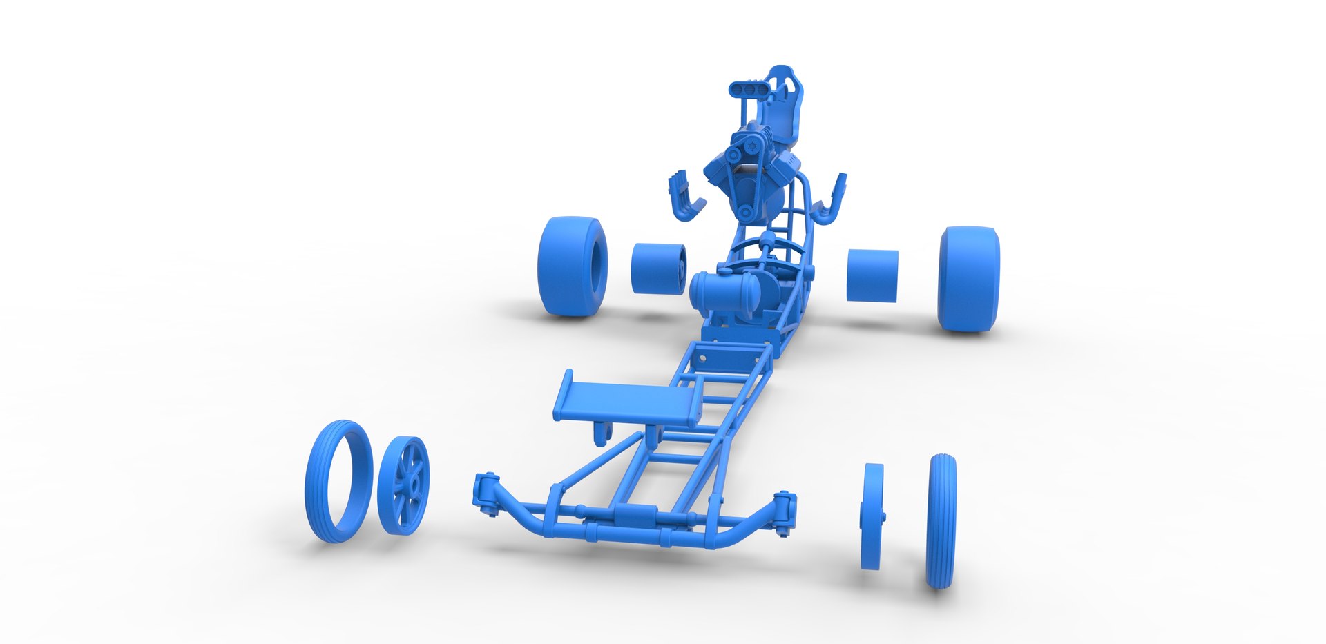 3D Diecast Front Engine Dragster With V8 Scale 1 To 25 - TurboSquid 2003419