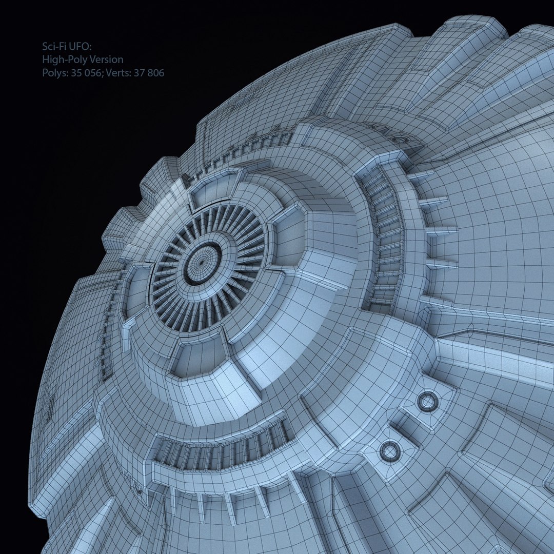 sci-fi ufo 2 3d model