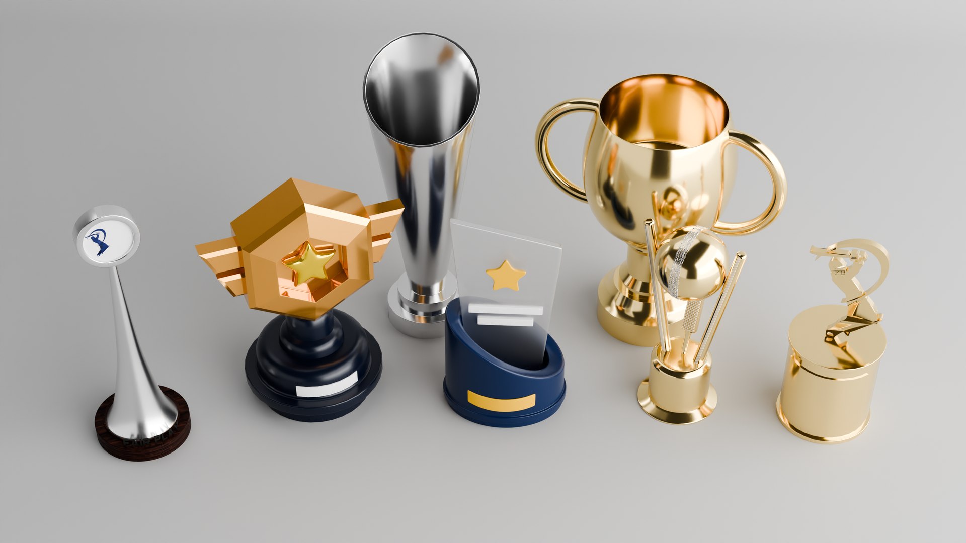 Premium 3D Trophy Models Pack 3D Model - TurboSquid 2387530