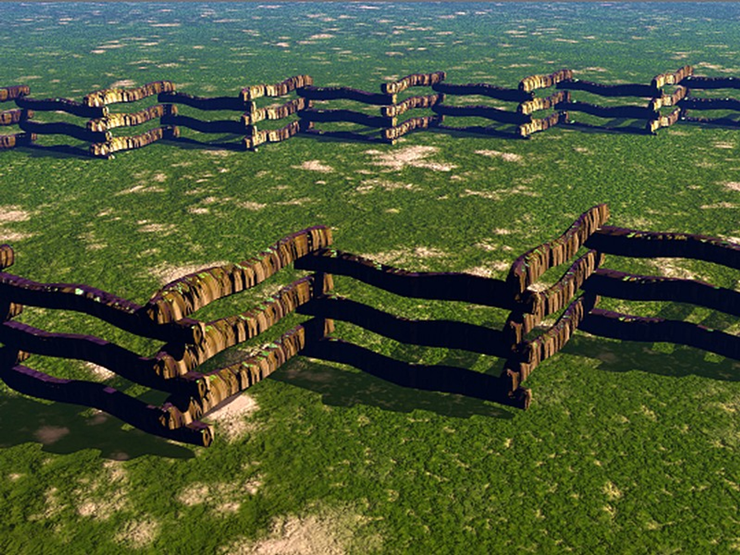 colonial stacked split rail fence 3d model