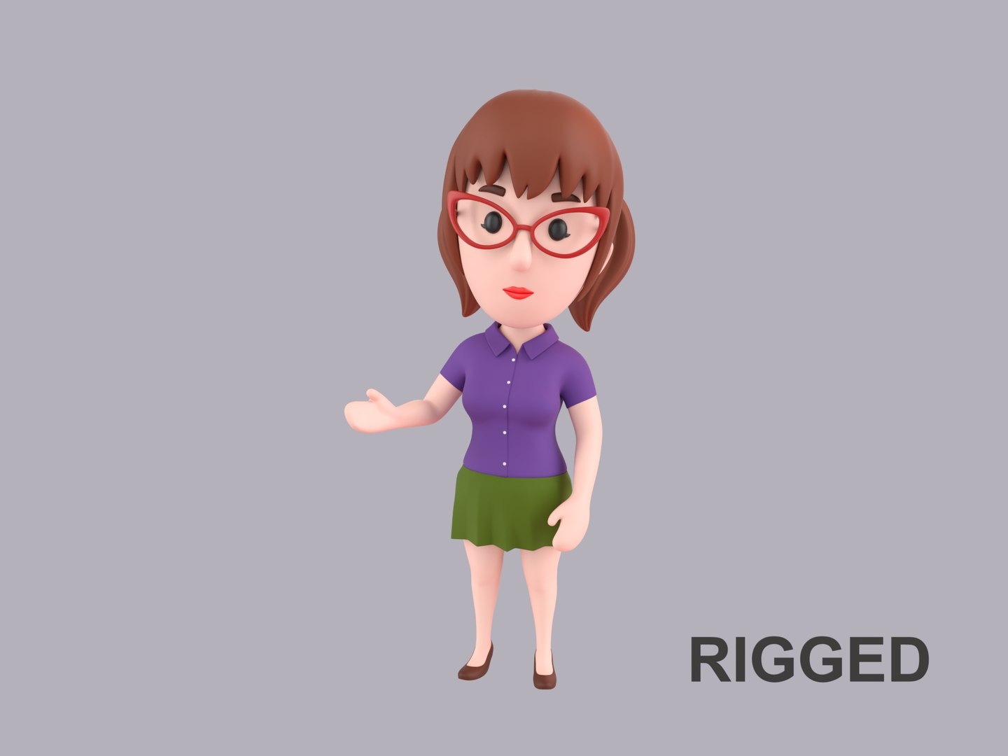 Cartoon Female Character Rigged 051 Model - TurboSquid 2379247