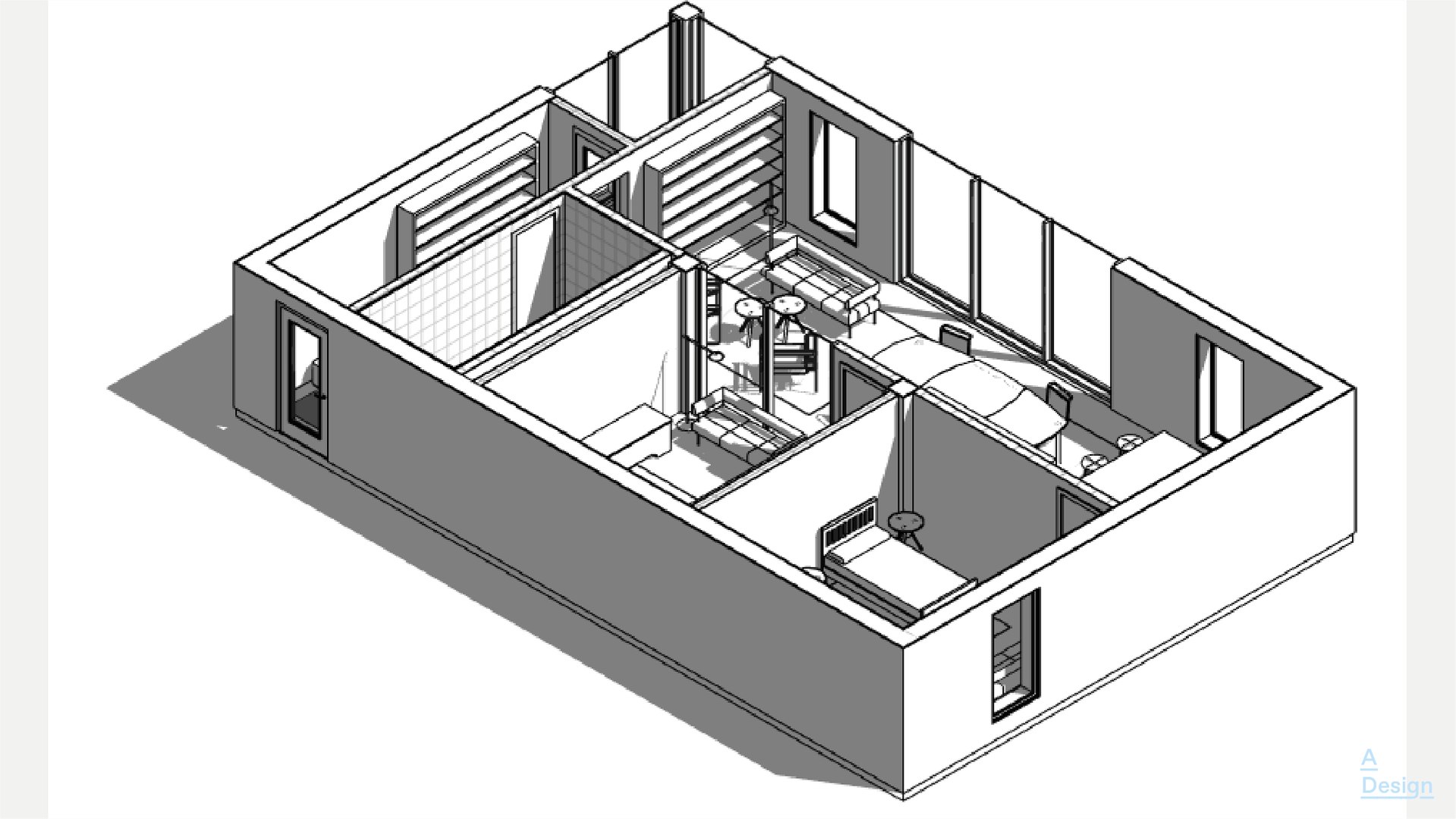 3D Apartment 100m2 - Revit Model Model - TurboSquid 2017837