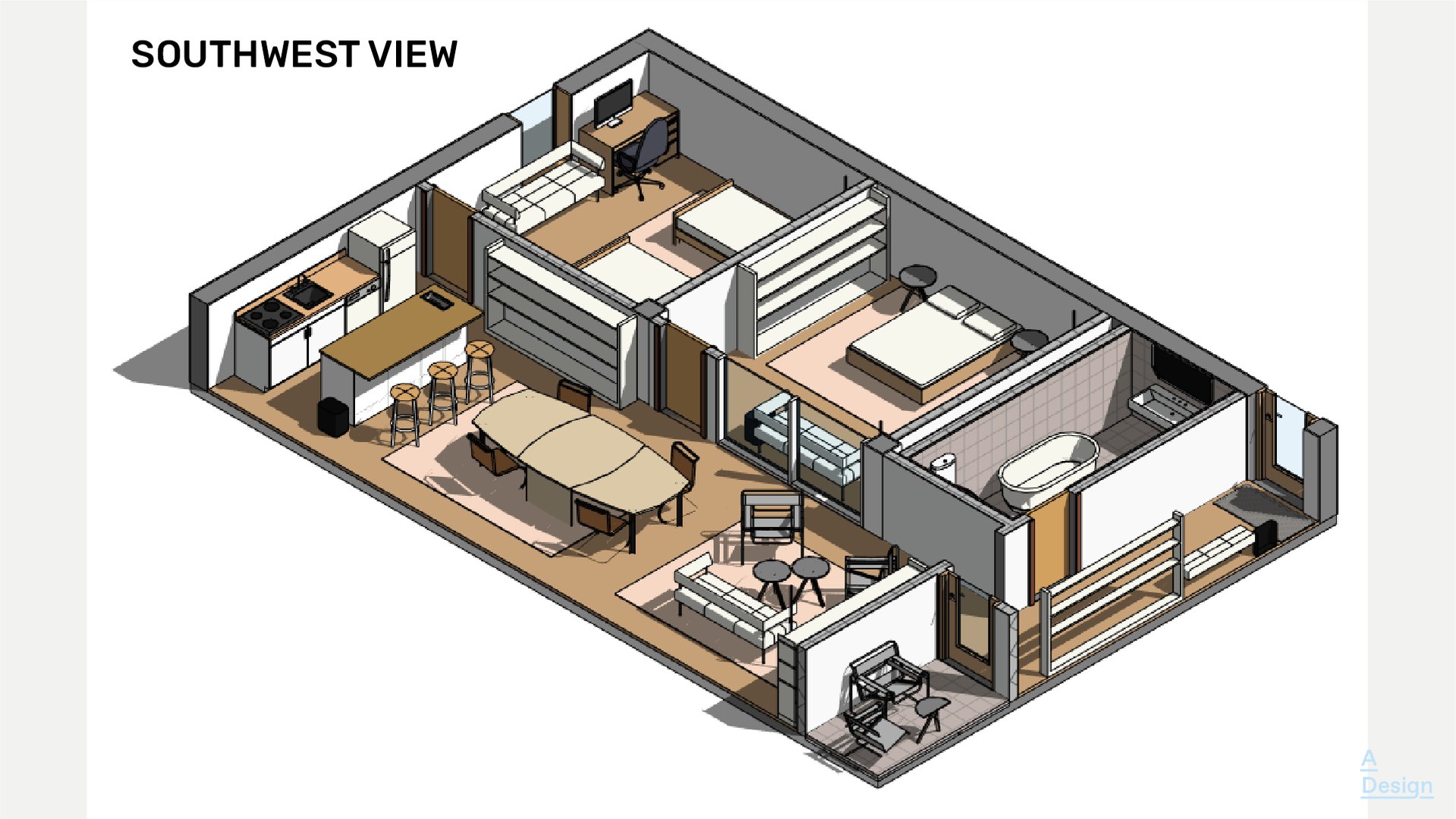 3D Apartment 100m2 - Revit Model Model - TurboSquid 2017837