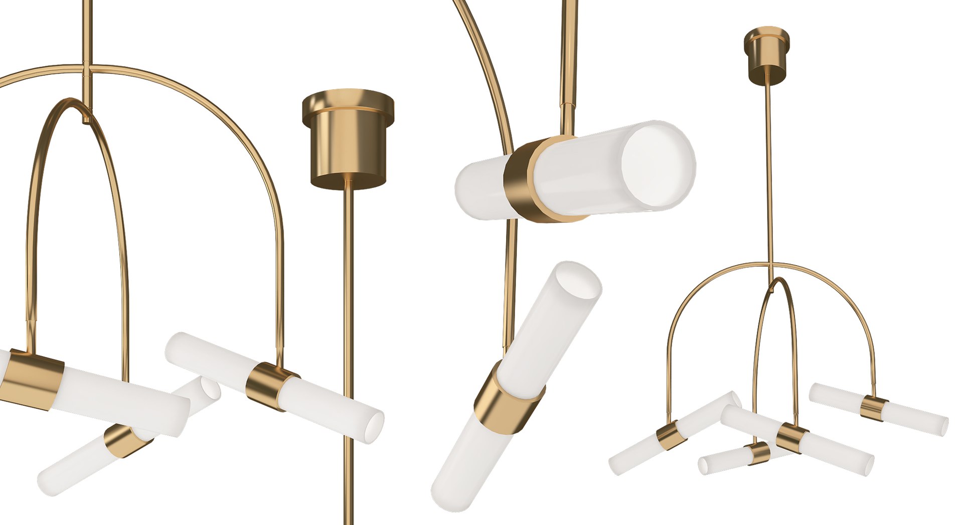 3D Calumn 4-Light Chandelier Model - TurboSquid 1992038