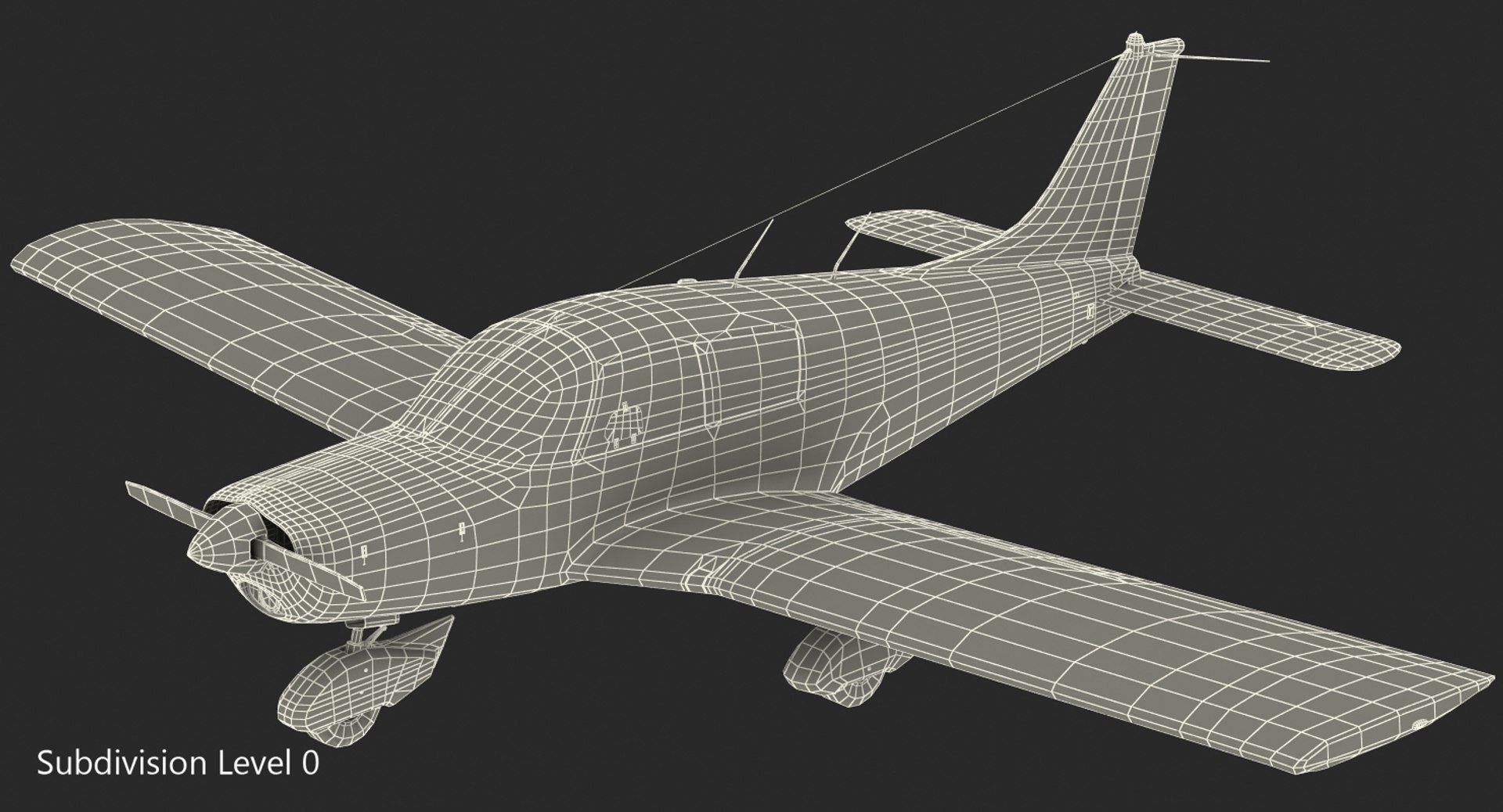 3d Civil Utility Aircraft Piper Model