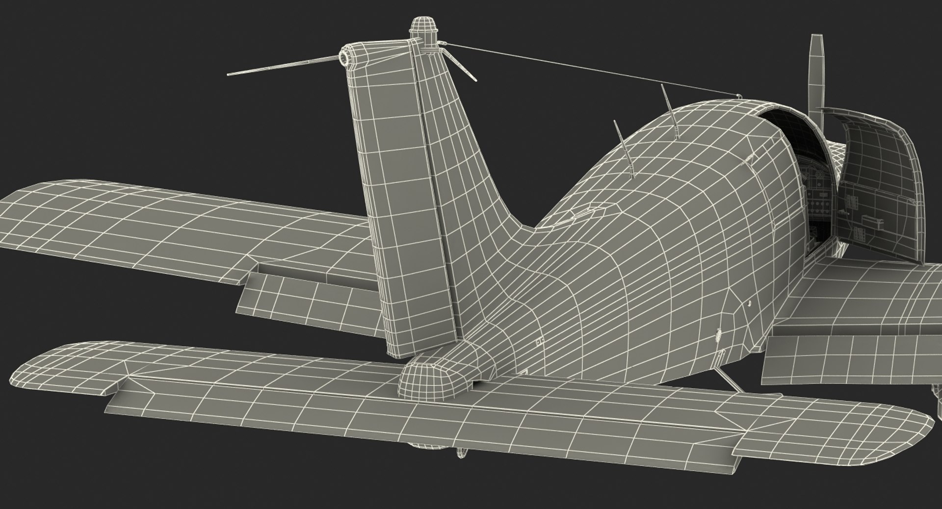 3d Civil Utility Aircraft Piper Model