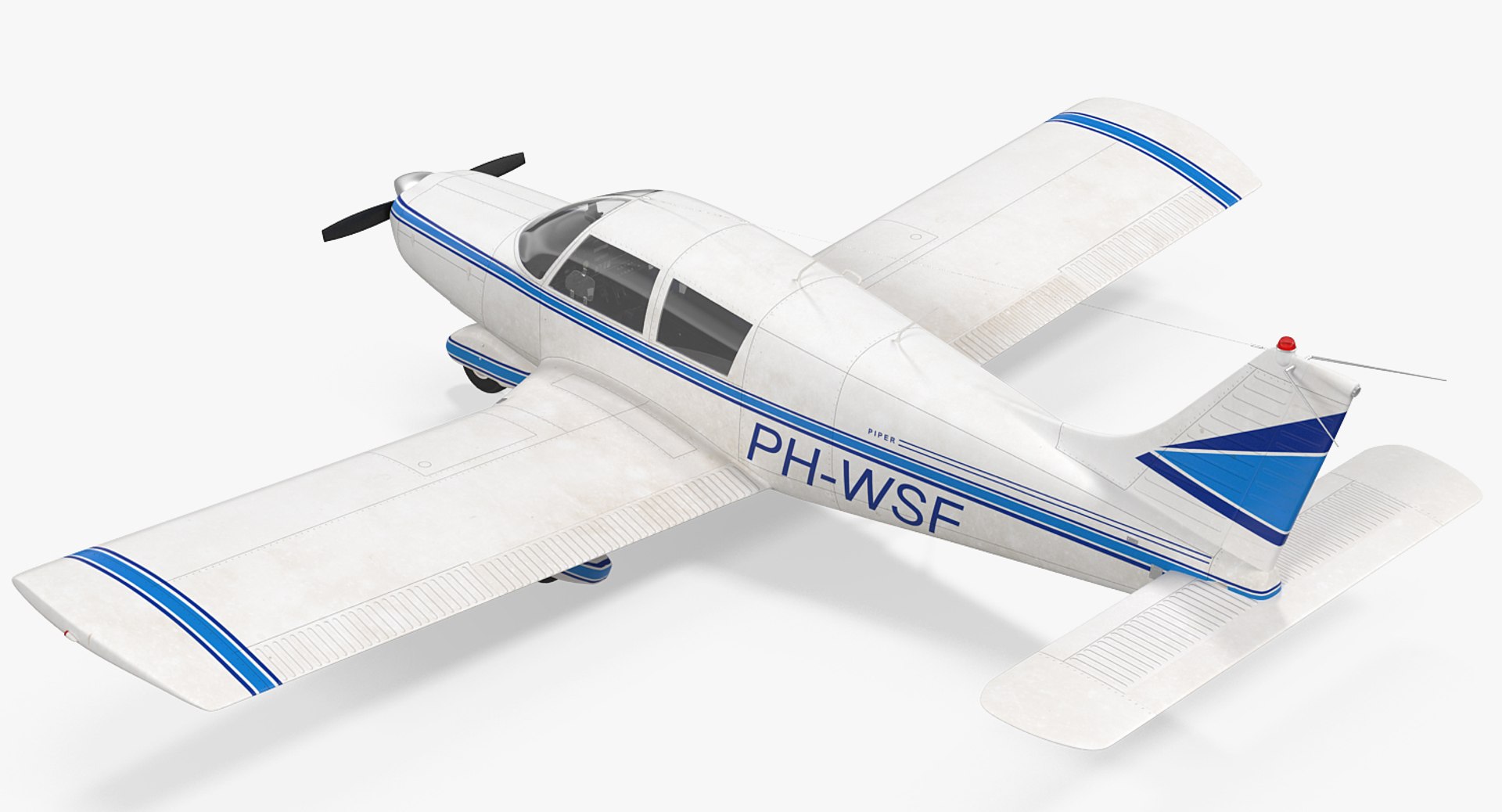 3d Civil Utility Aircraft Piper Model