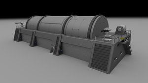 futuristic military barracks building 3d model