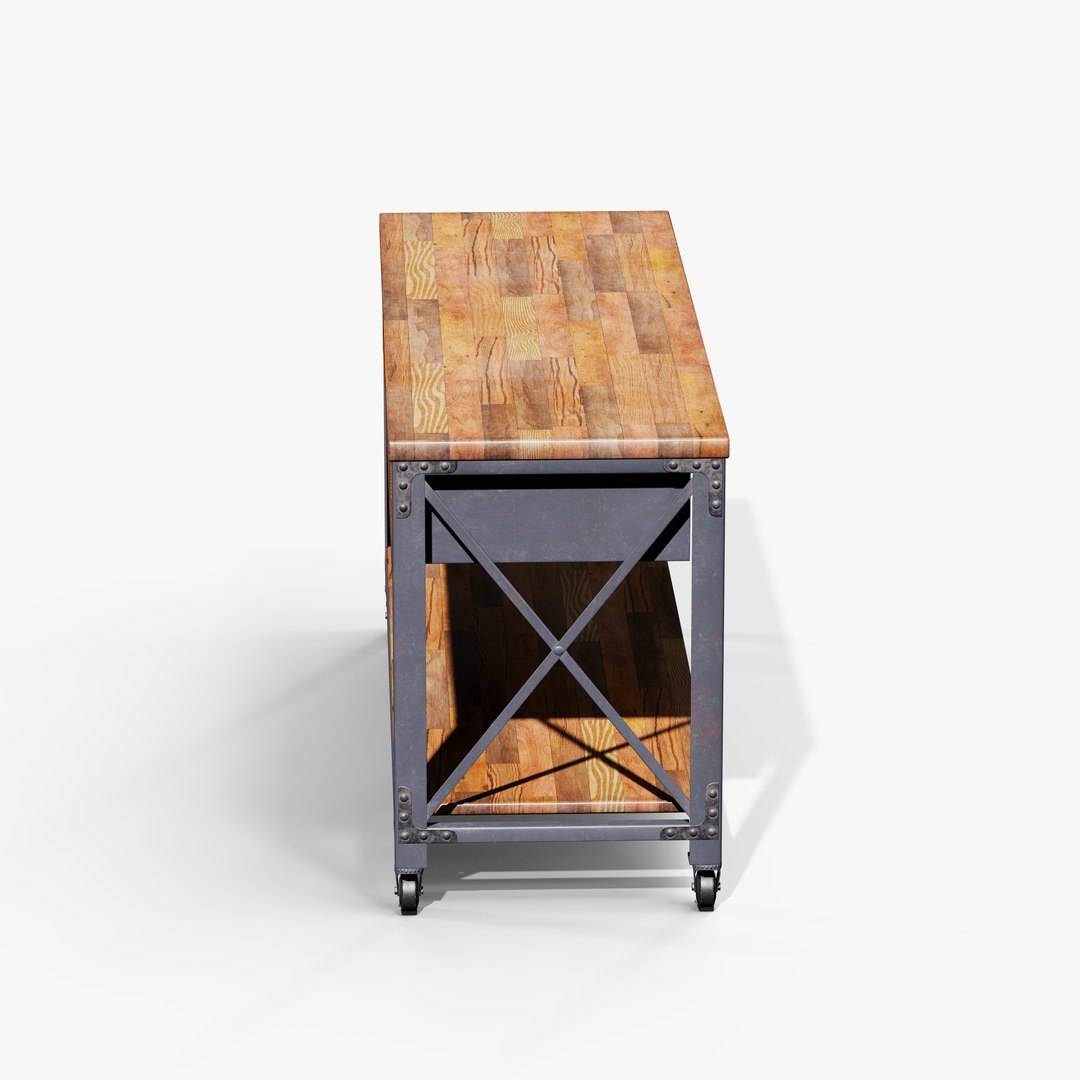 3D Metal And Wood Workbench Model - TurboSquid 2389023
