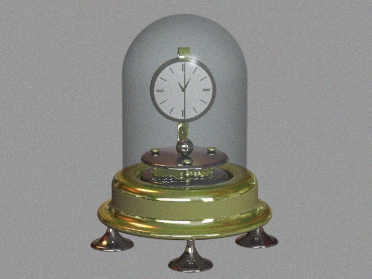 Glass Dome Clock 3d Model
