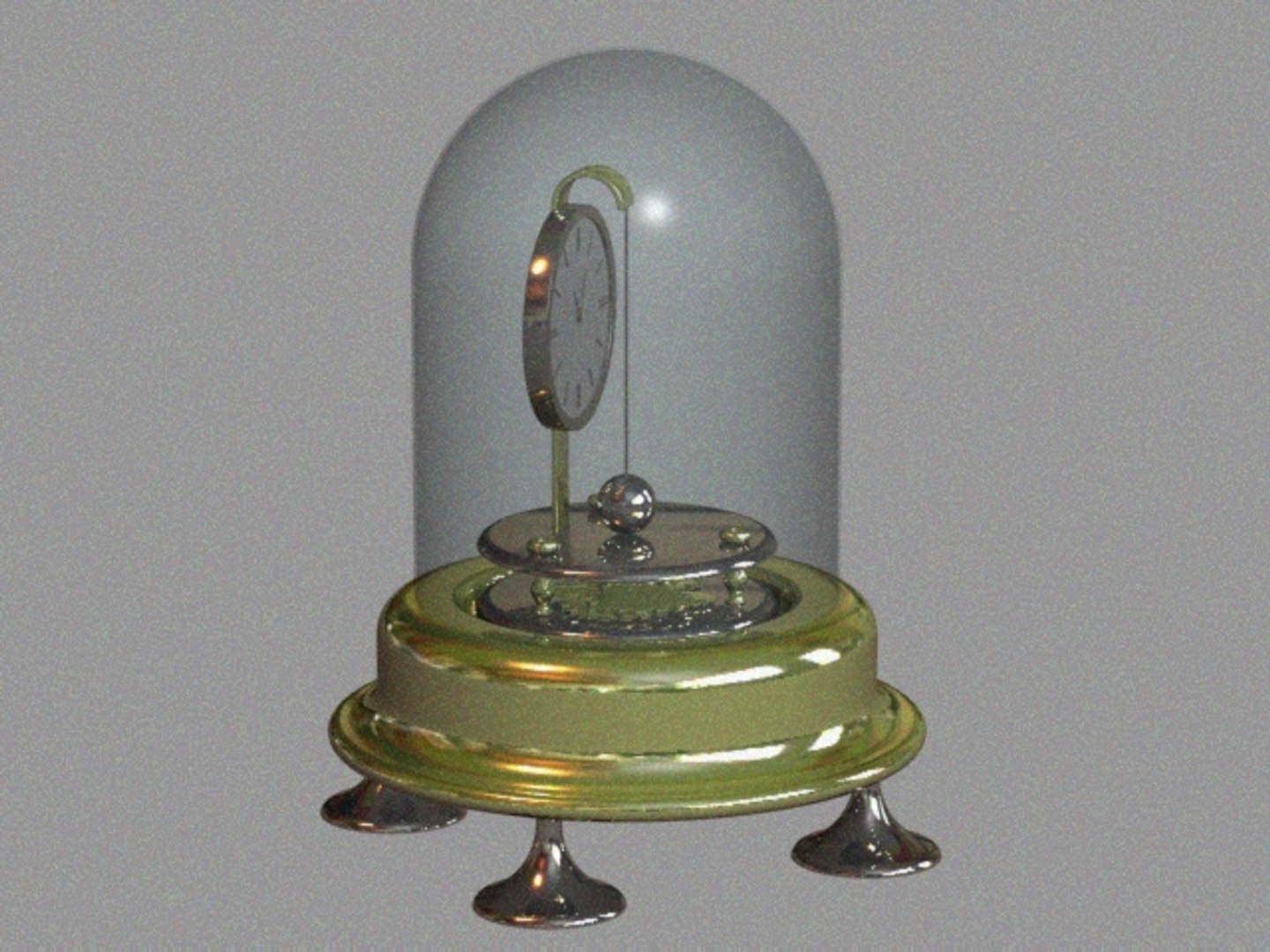 Glass Dome Clock 3d Model