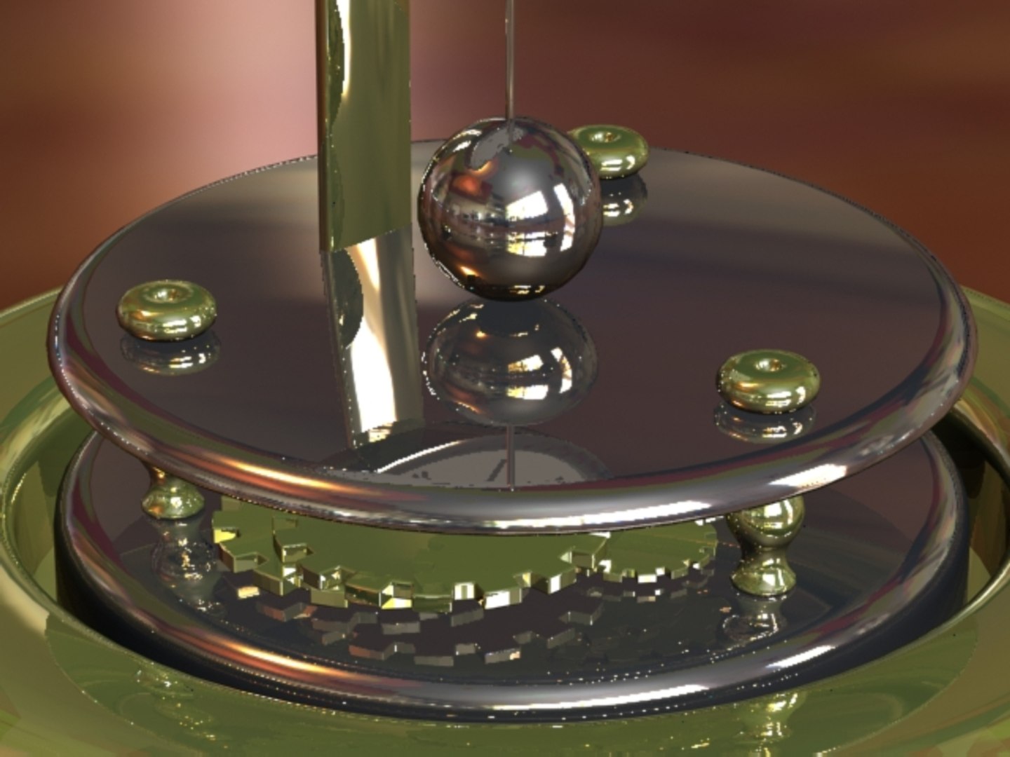 Glass Dome Clock 3d Model