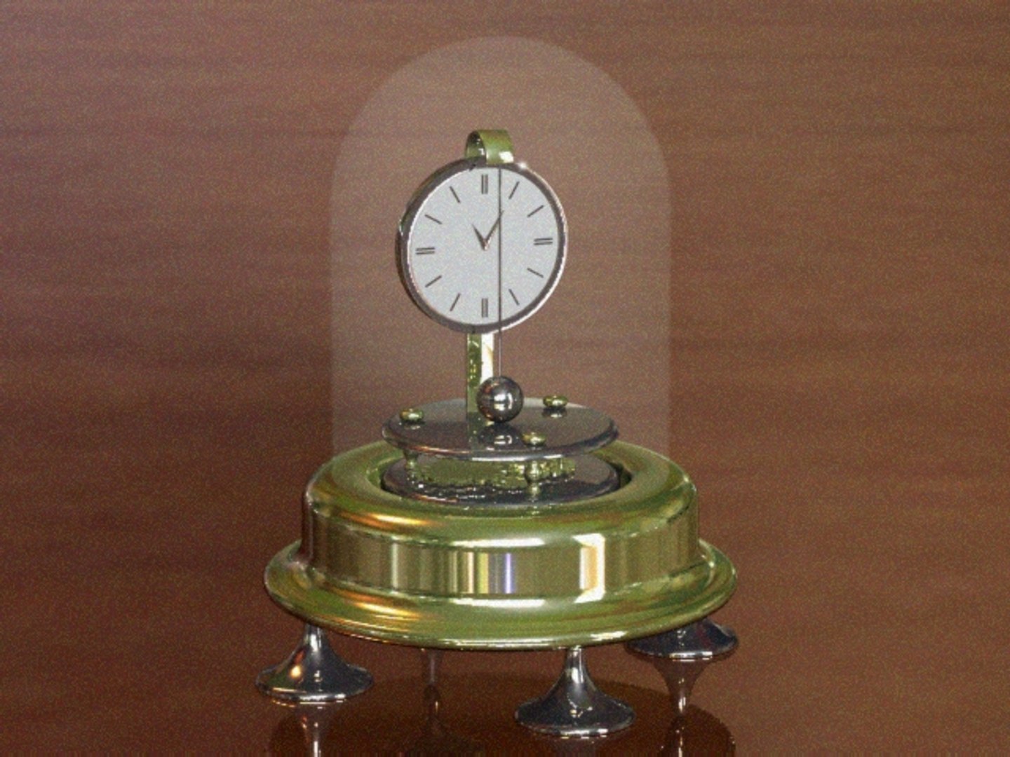 Glass Dome Clock 3d Model