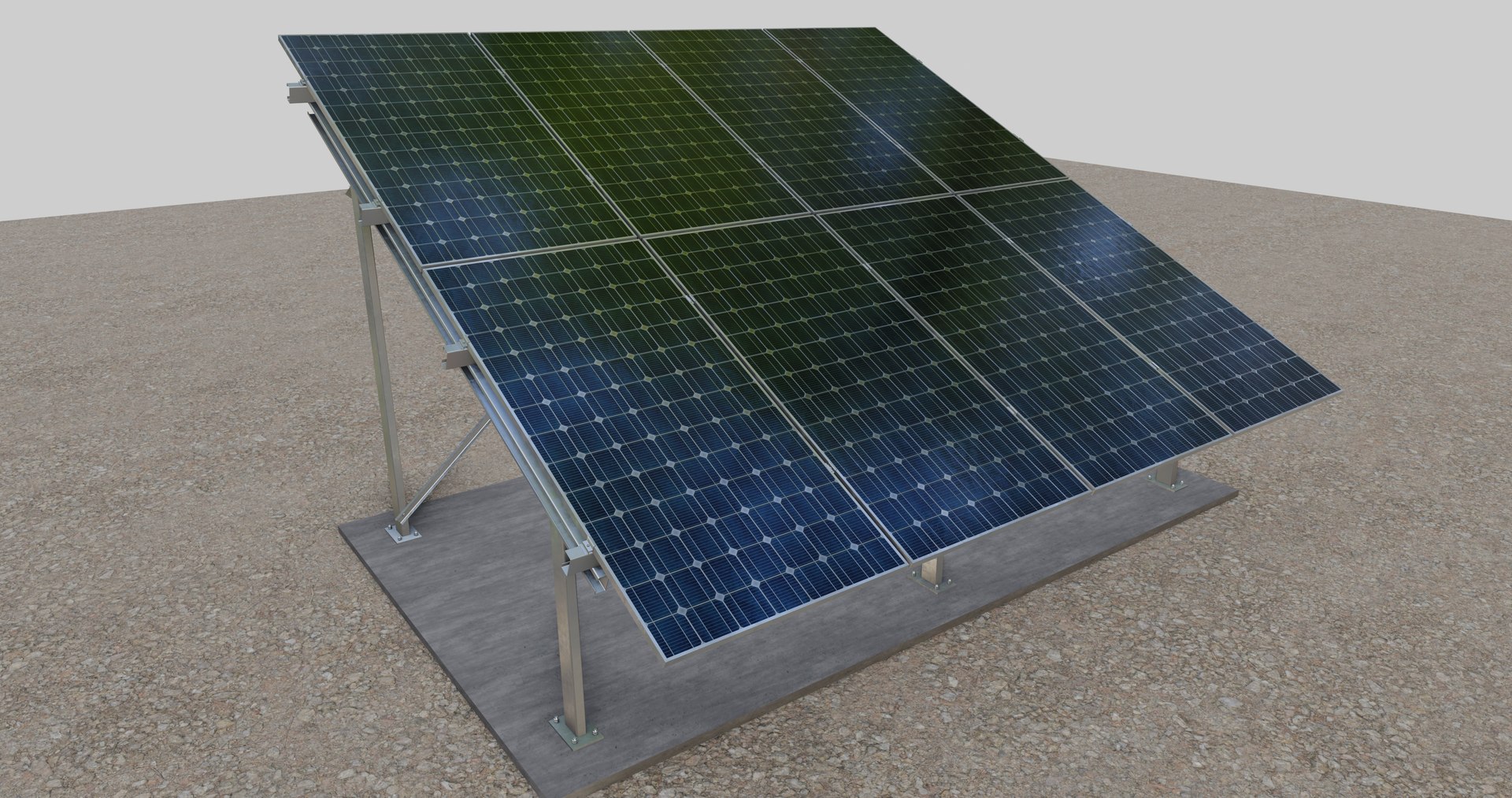 3D Solar Panel Steel Construction Type 3 Model - TurboSquid 2060814