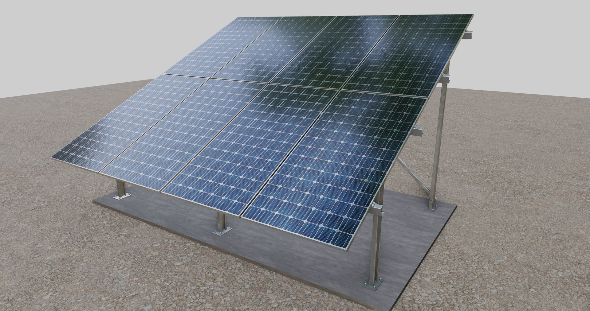 3D Solar Panel Steel Construction Type 3 Model - TurboSquid 2060814