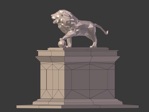 modelo 3d Cartoon Lion Statue - Low Poly - TurboSquid 1320319