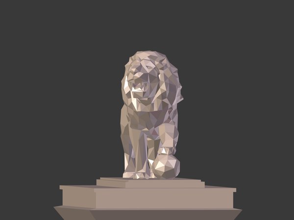 modelo 3d Cartoon Lion Statue - Low Poly - TurboSquid 1320319