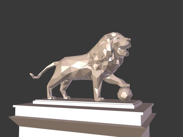 modelo 3d Cartoon Lion Statue - Low Poly - TurboSquid 1320319
