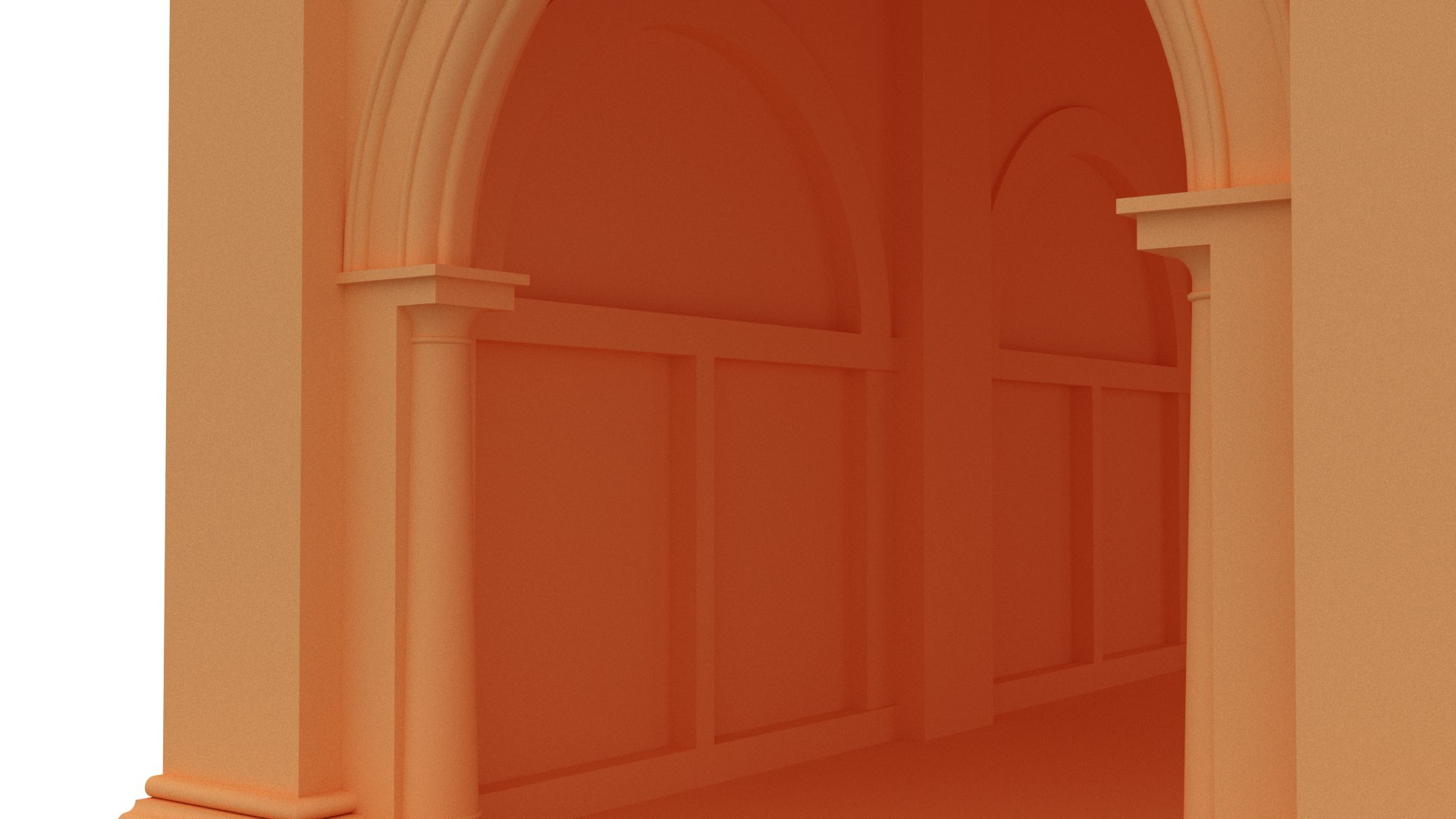 3D Building Front - 3 Arch Sections 008 Model - TurboSquid 2029748