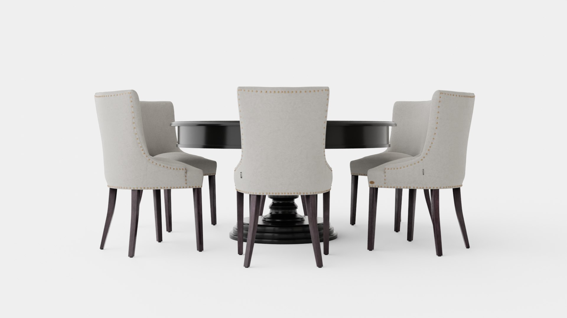 3D Model Cardiff Black With Hudson Chair Sand Dining Set - TurboSquid ...