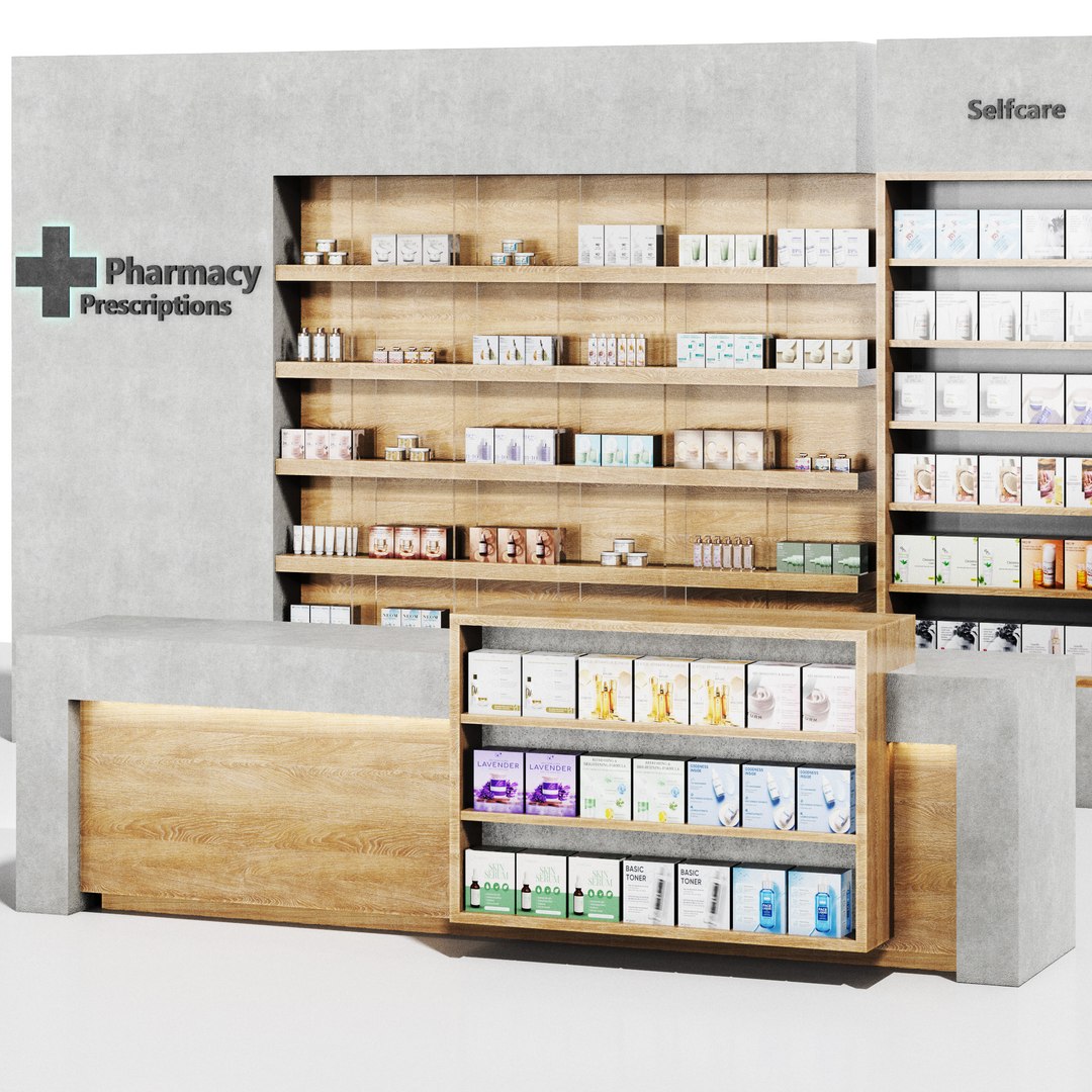 3D Model Pharmacy Drugstore Showcase02 - TurboSquid 2348768