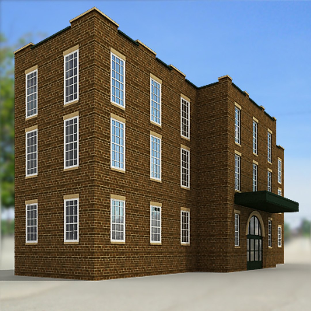 small town house building 3d model