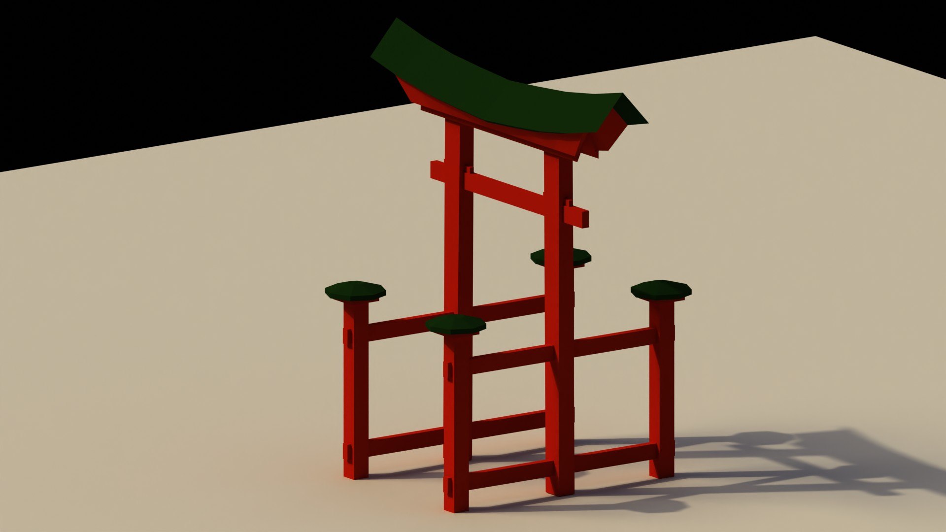 3D Model Low Poly Japanese Torii 2 - TurboSquid 2102719