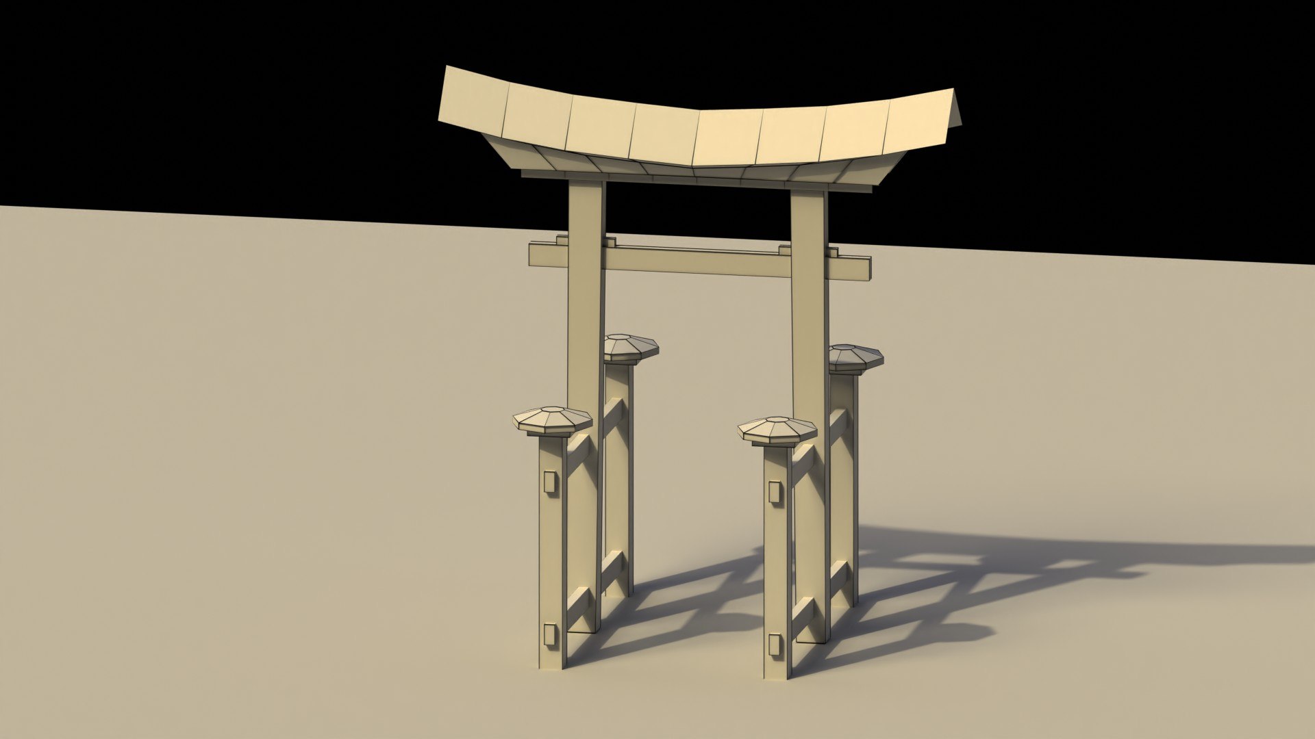 3D Model Low Poly Japanese Torii 2 - TurboSquid 2102719